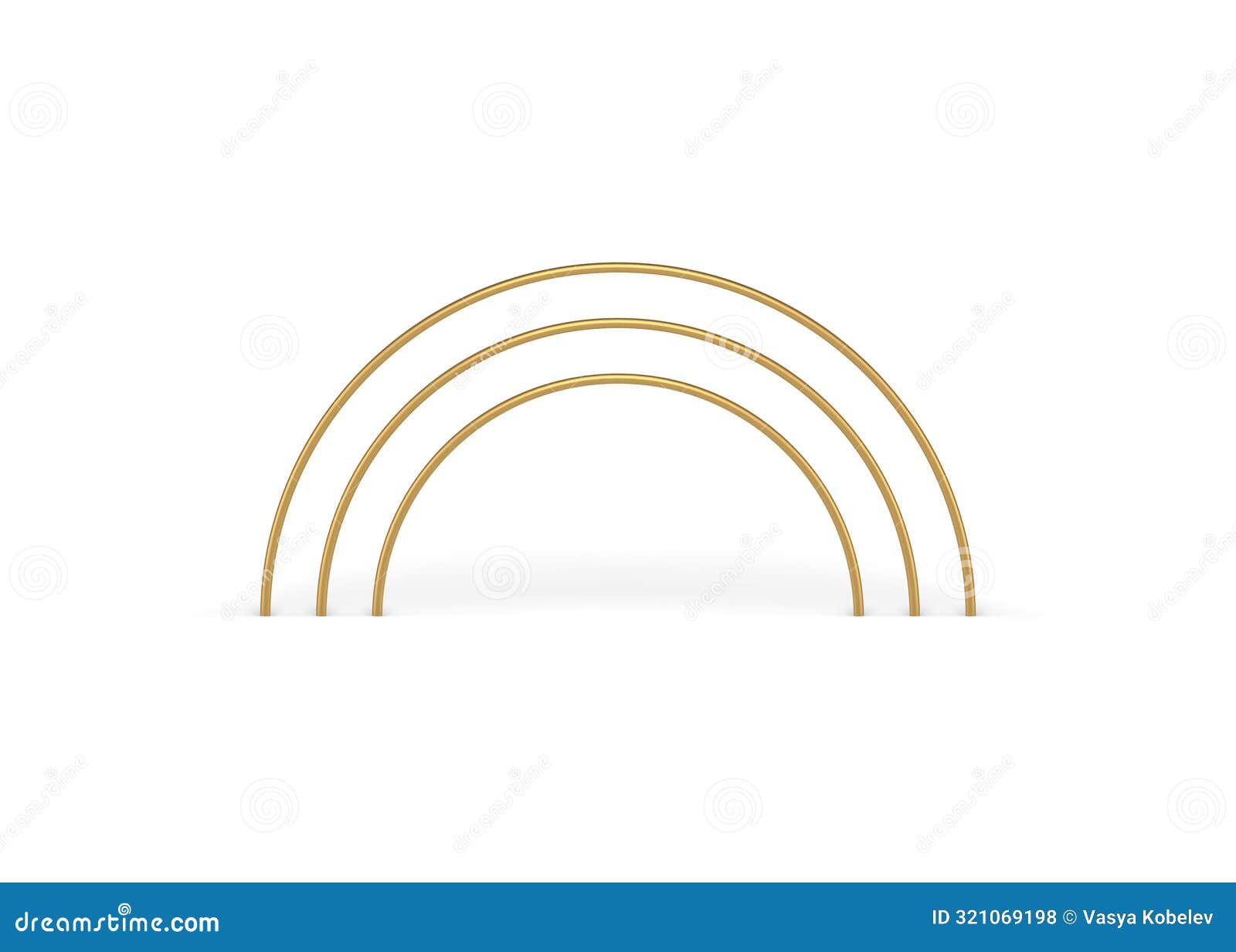Golden Archway Structure Semicircle Construction Basic Foundation 3d ...