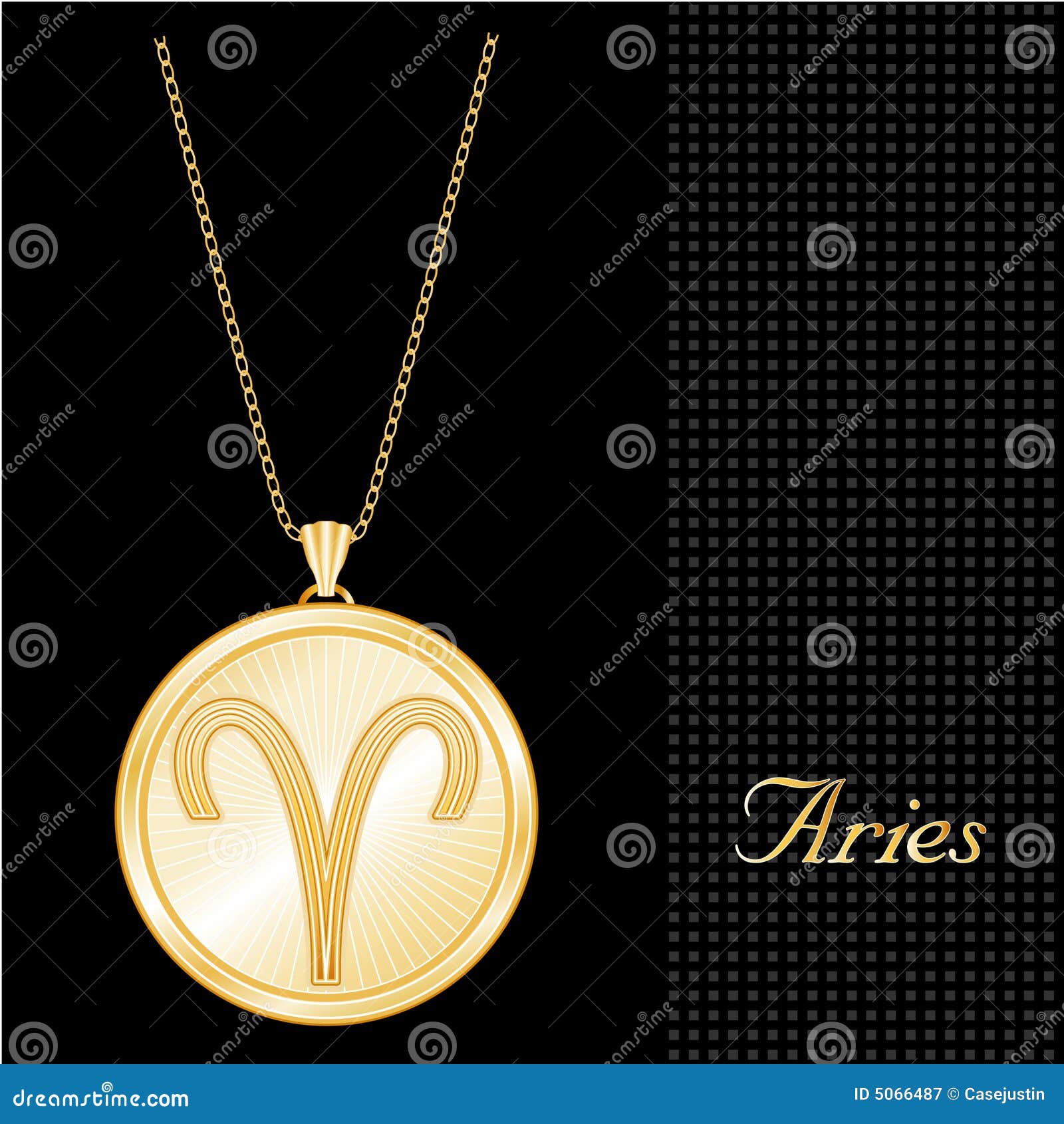 Golden Aries Medallion stock vector. Illustration of charm - 5066487