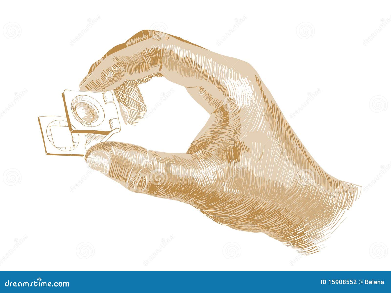 Golden arm stock vector. Illustration of strokes, hand - 15908552