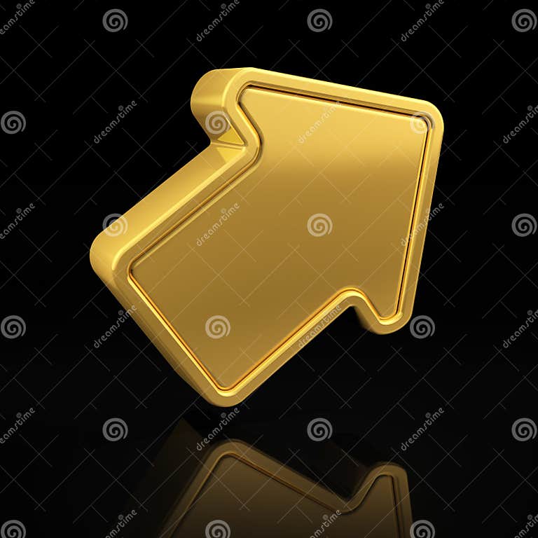Golden arrow stock illustration. Illustration of abstract - 39805265