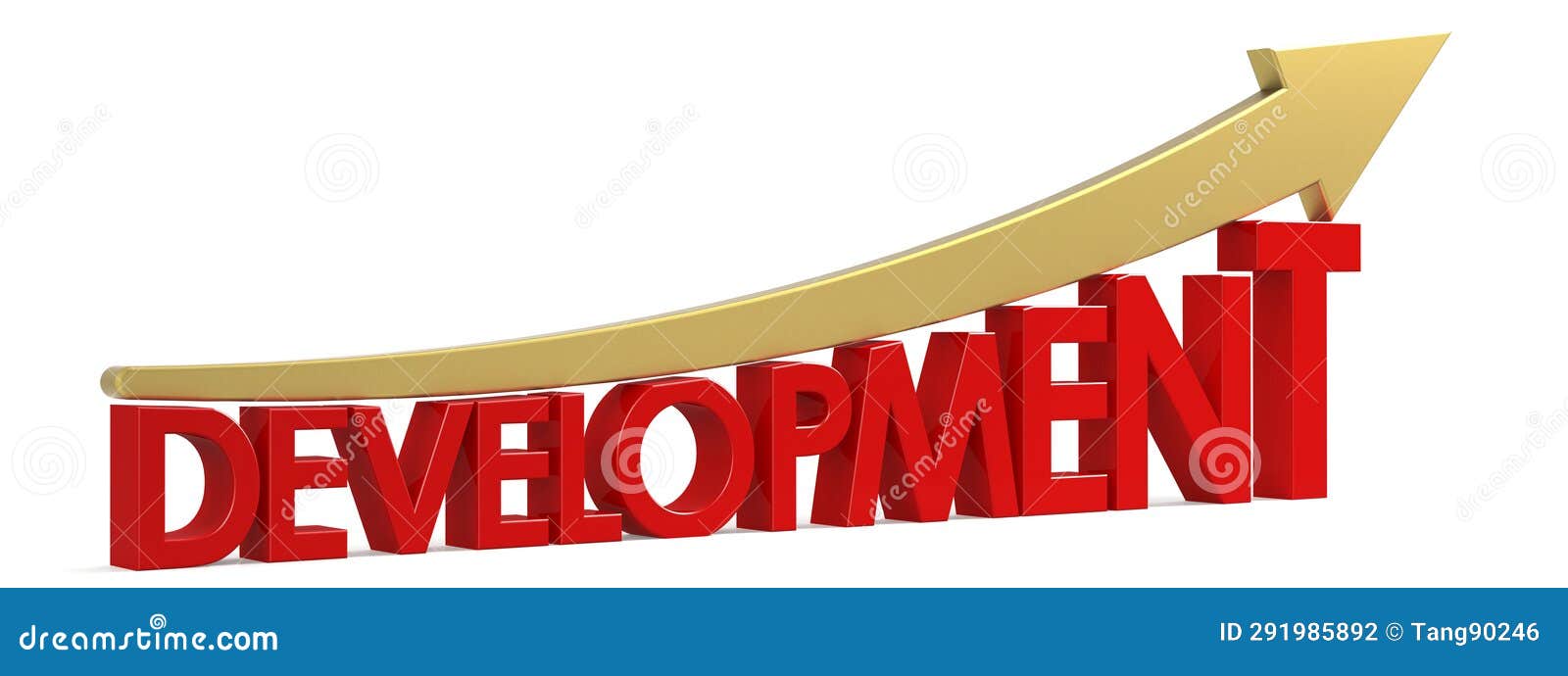 Golden Arrow with Development Word Stock Illustration - Illustration of ...