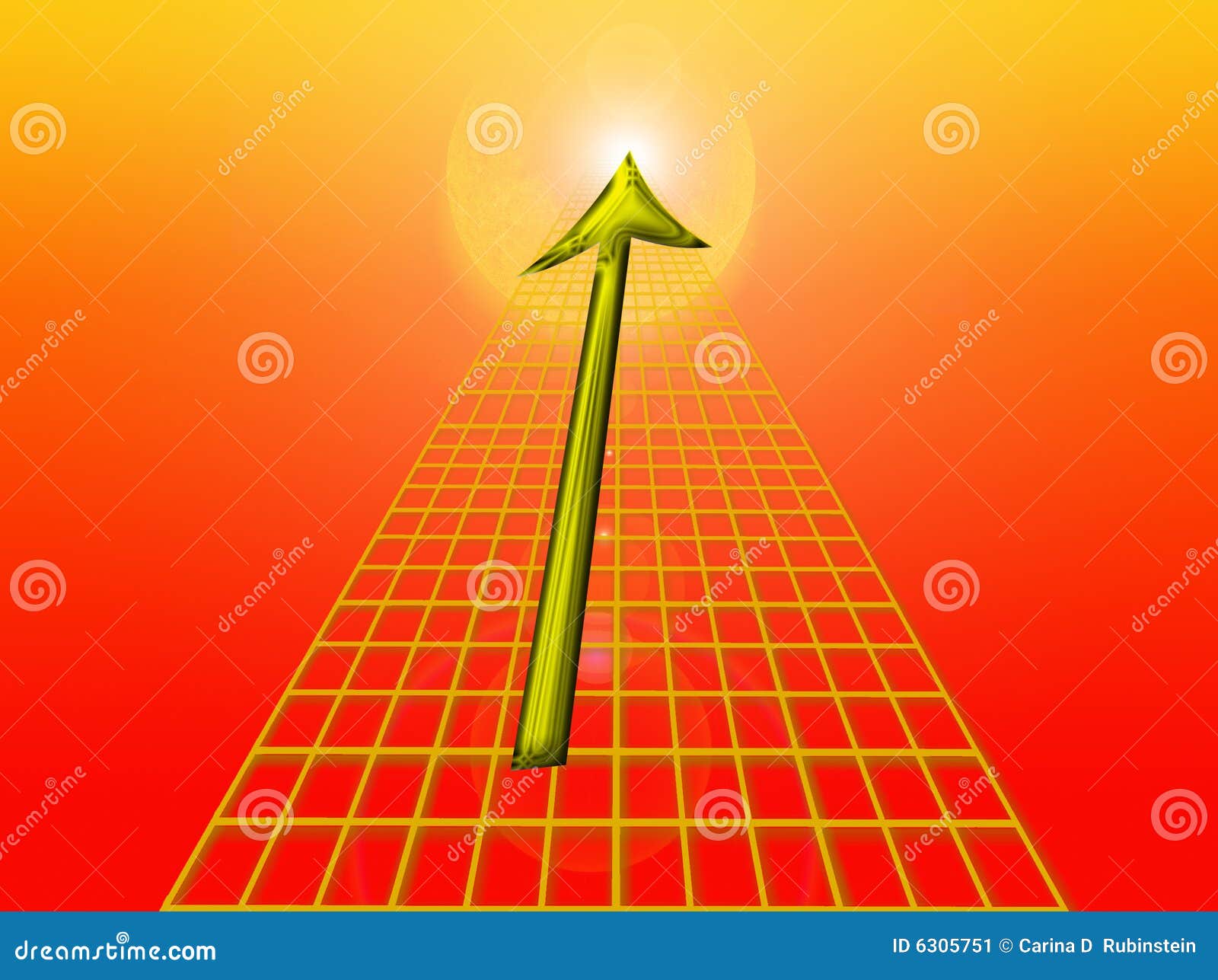 Golden arrow and grid stock illustration. Illustration of successful ...