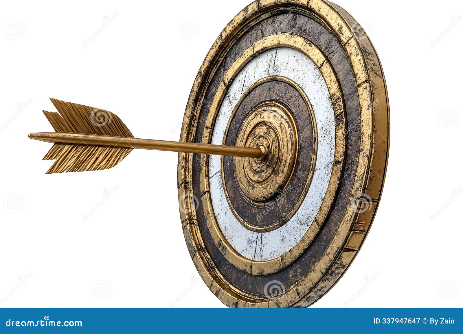 Golden Arrow Hitting Bullseye on Golden Target, Symbolizing Success ...