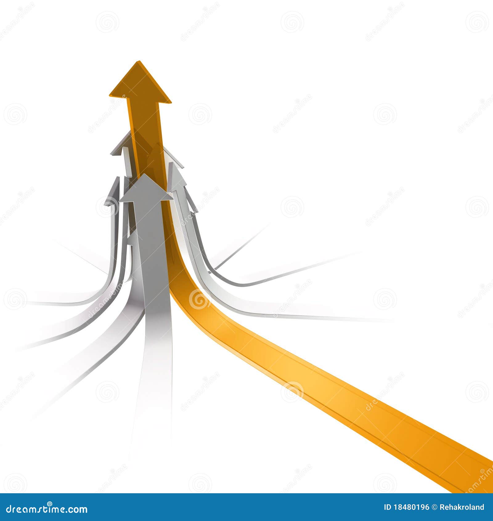 Golden Arrow Joins Rising White Ones Royalty-Free Stock Image ...