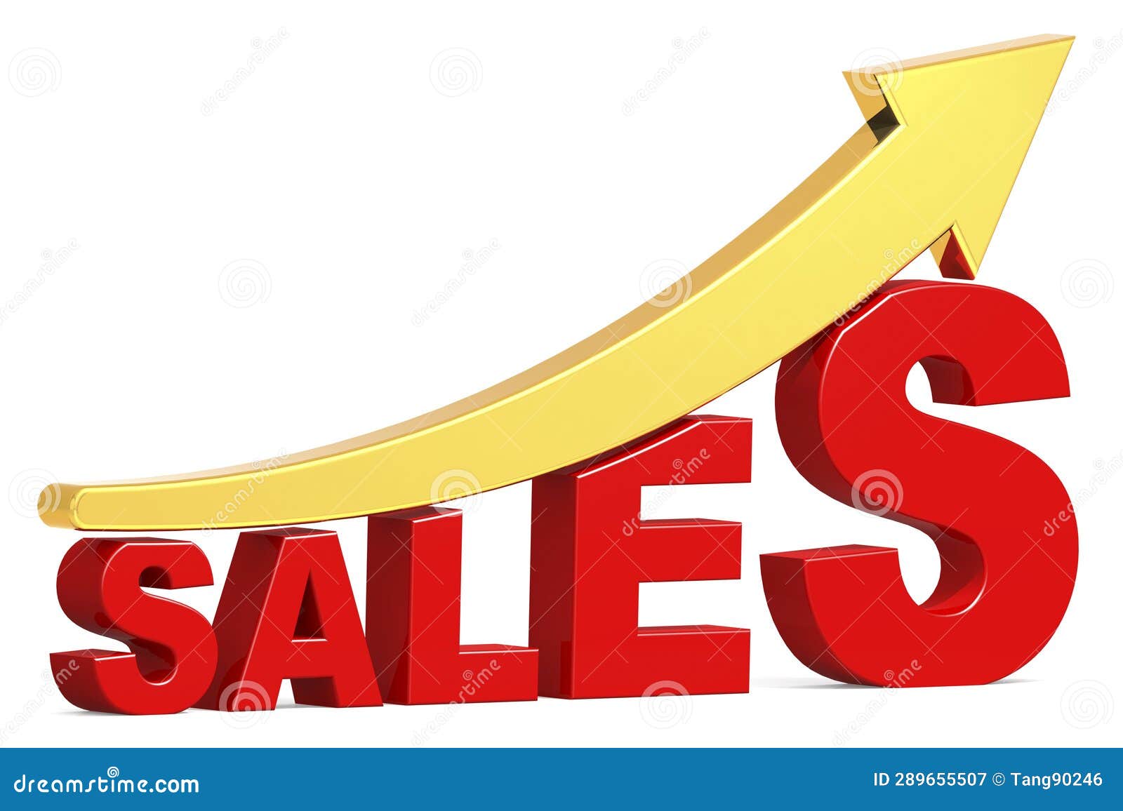 Golden Arrow with Sales Word Stock Illustration - Illustration of ...
