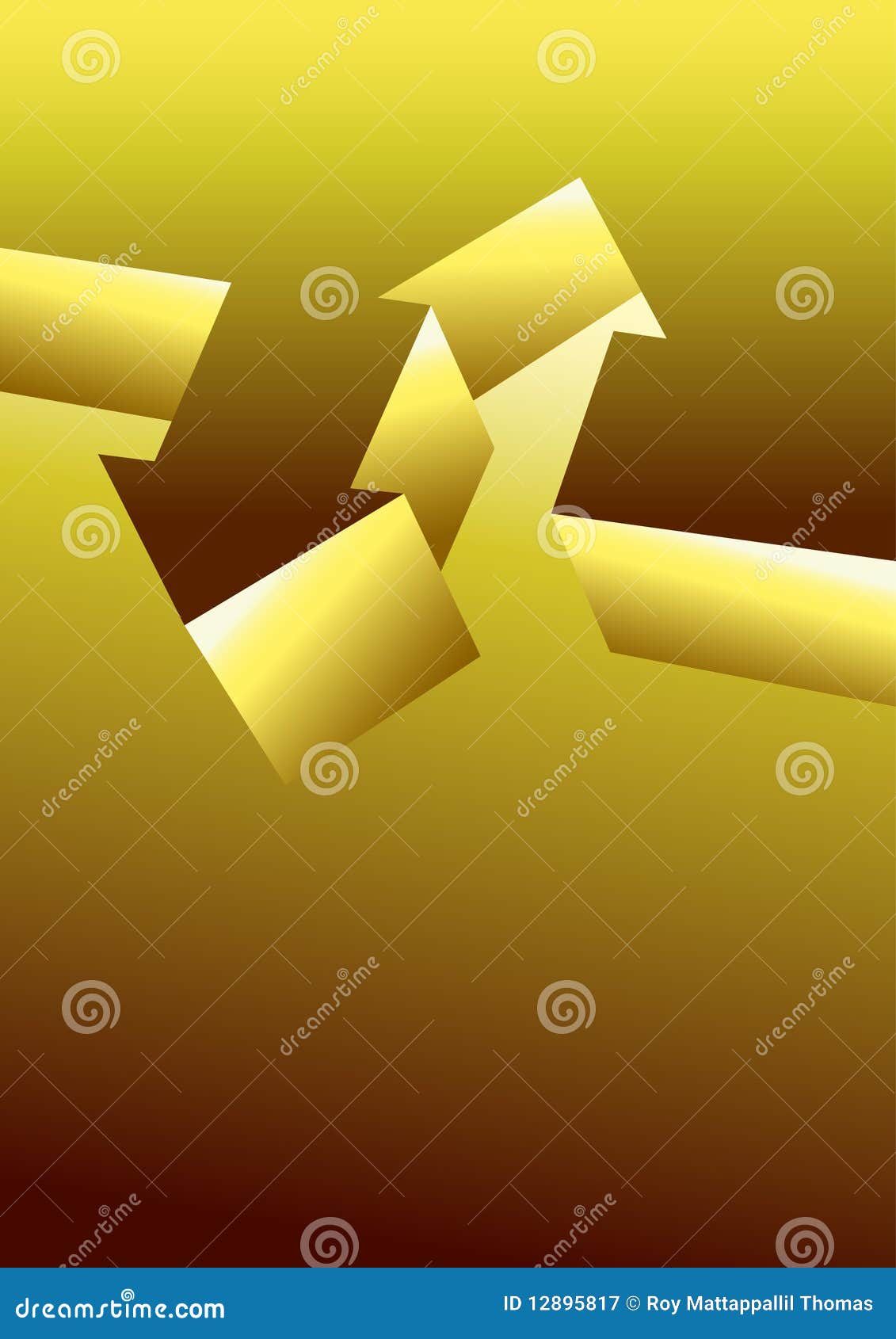 Golden Arrows Of Xyz Coordinates On A Black Background. 3d Illustration ...