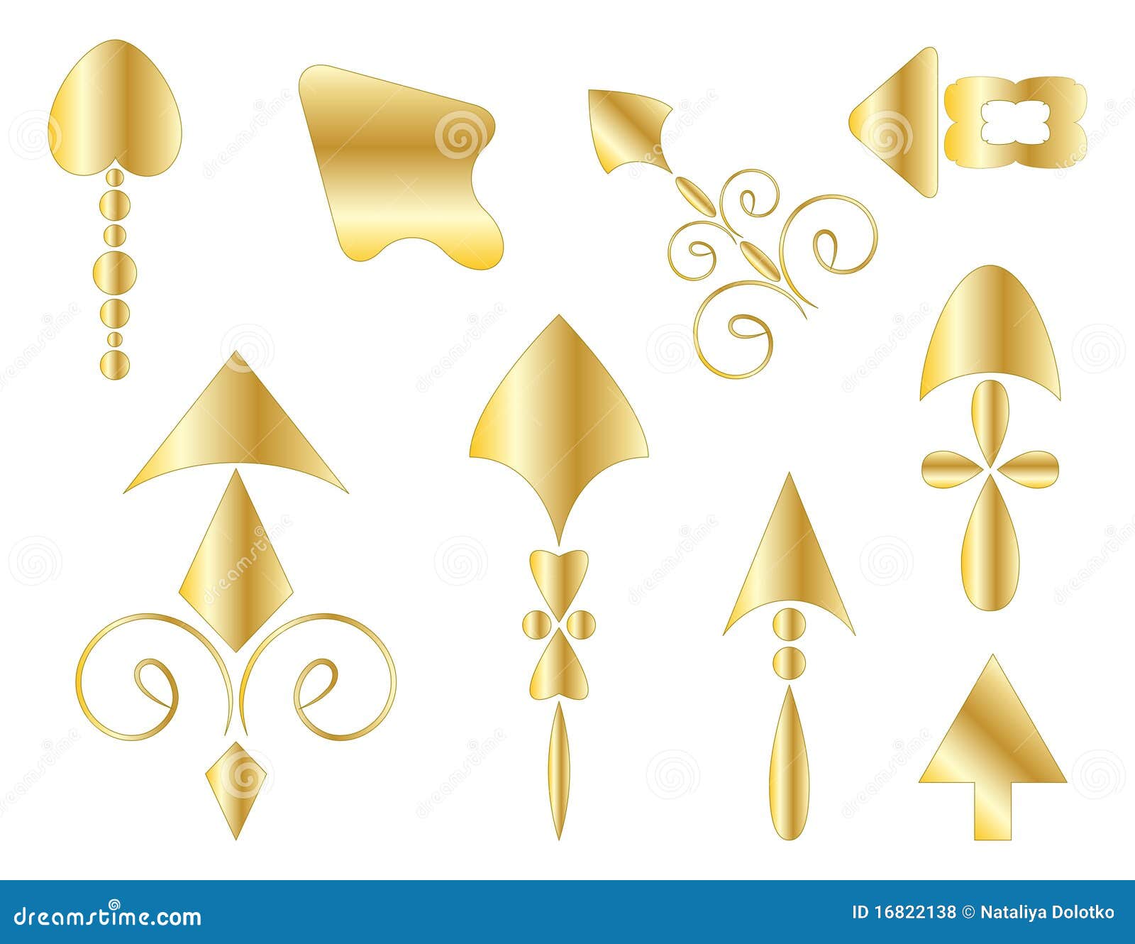 Golden arrows stock vector. Illustration of object, gold - 16822138