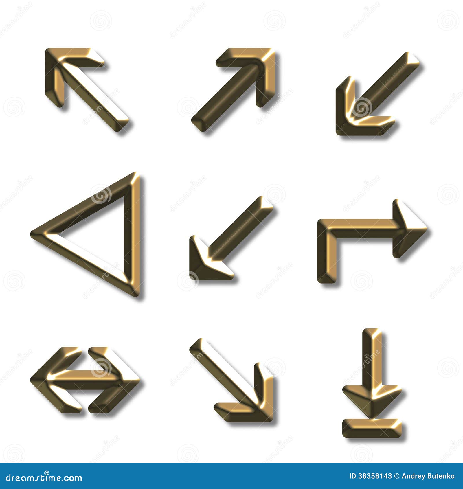 Golden arrows stock illustration. Illustration of metal - 38358143
