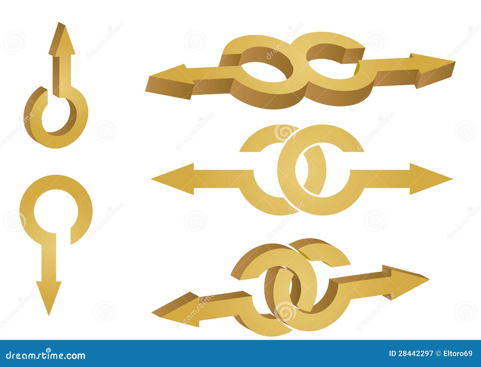 Golden arrows set stock illustration. Illustration of style - 28442297