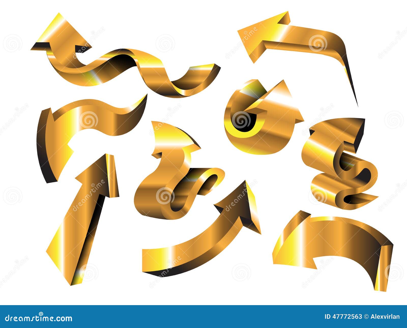 Golden Arrows Set stock vector. Illustration of element - 47772563