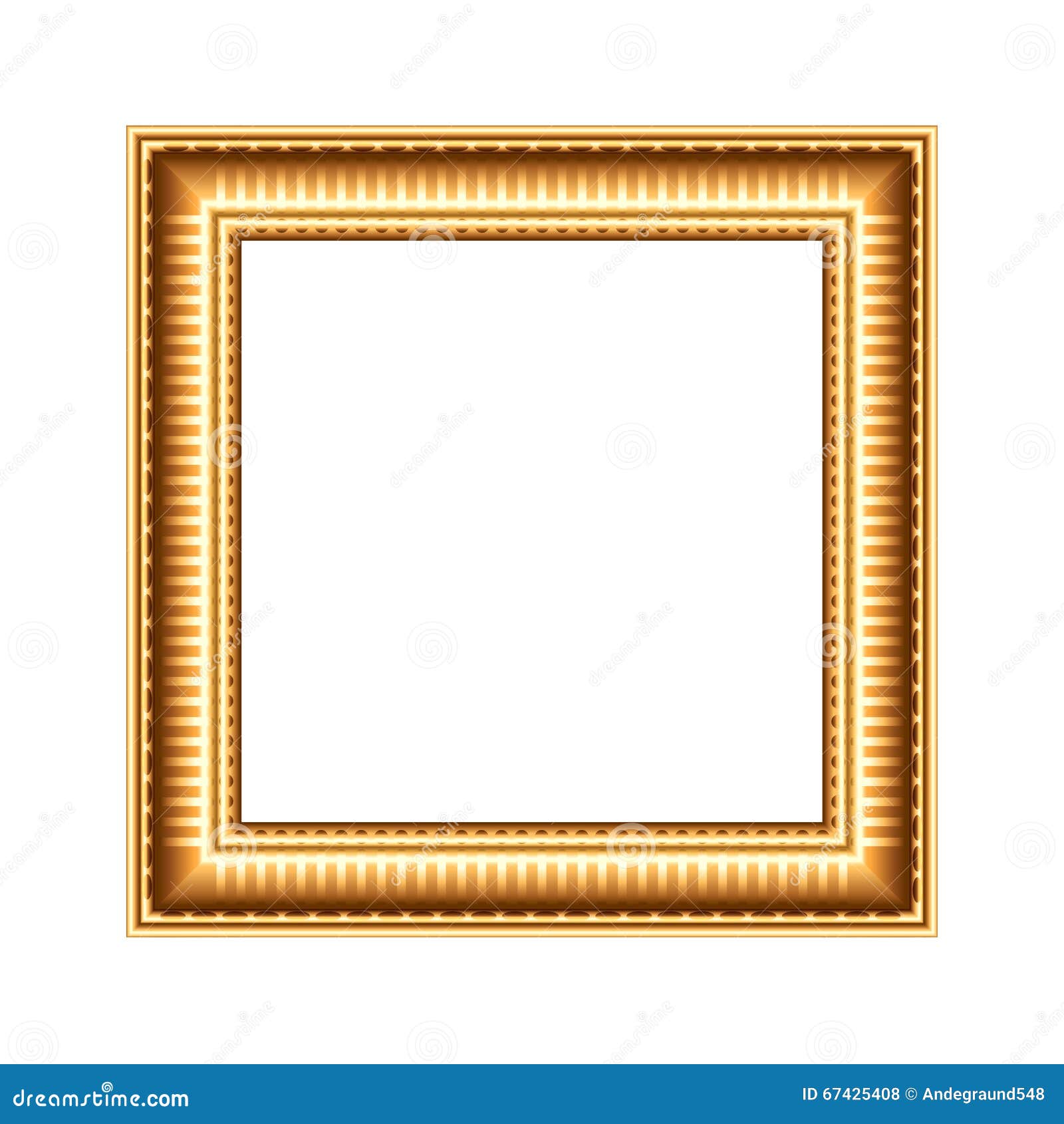 Golden Art Frame Isolated on White Vector Stock Vector - Illustration ...