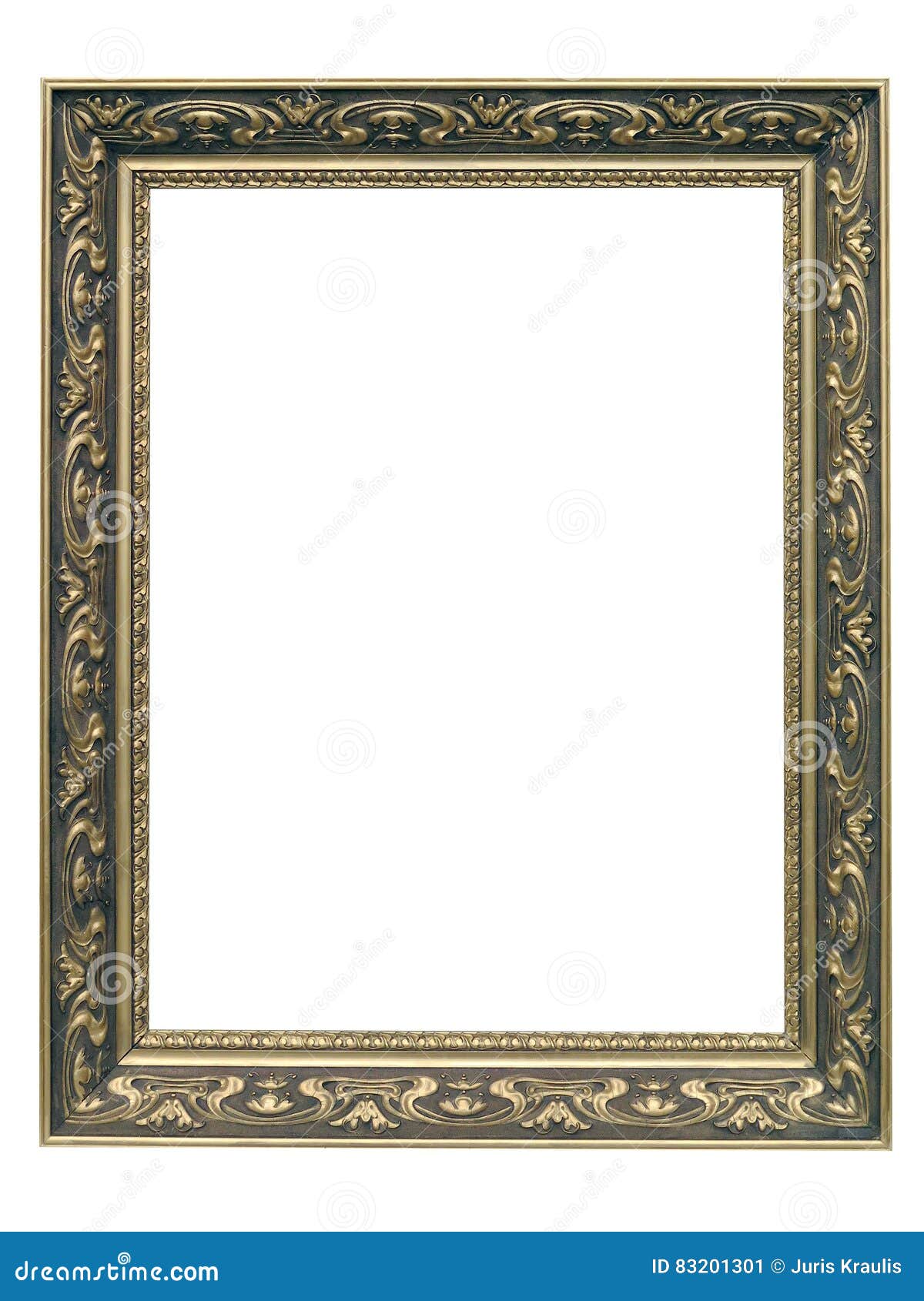 Golden Art Nouveau Frame stock image. Image of object - 83201301