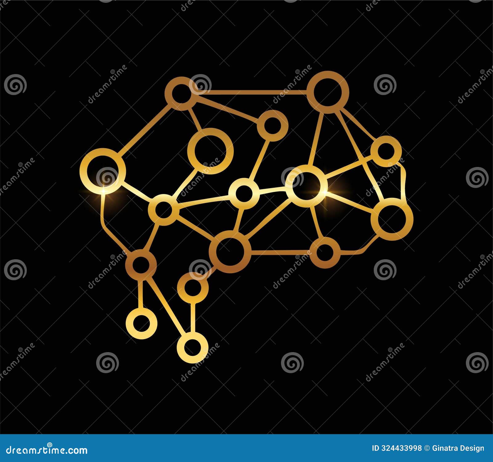 Golden Artificial Intelligence Logo Vector Icon Stock Vector ...