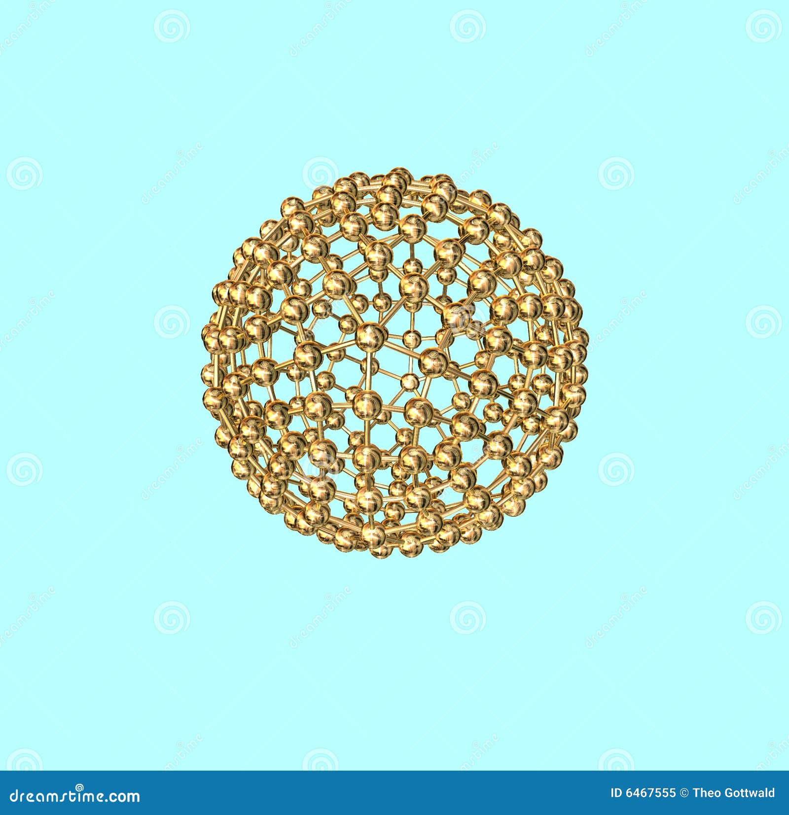 Golden Atom-Ball stock illustration. Illustration of metal - 6467555