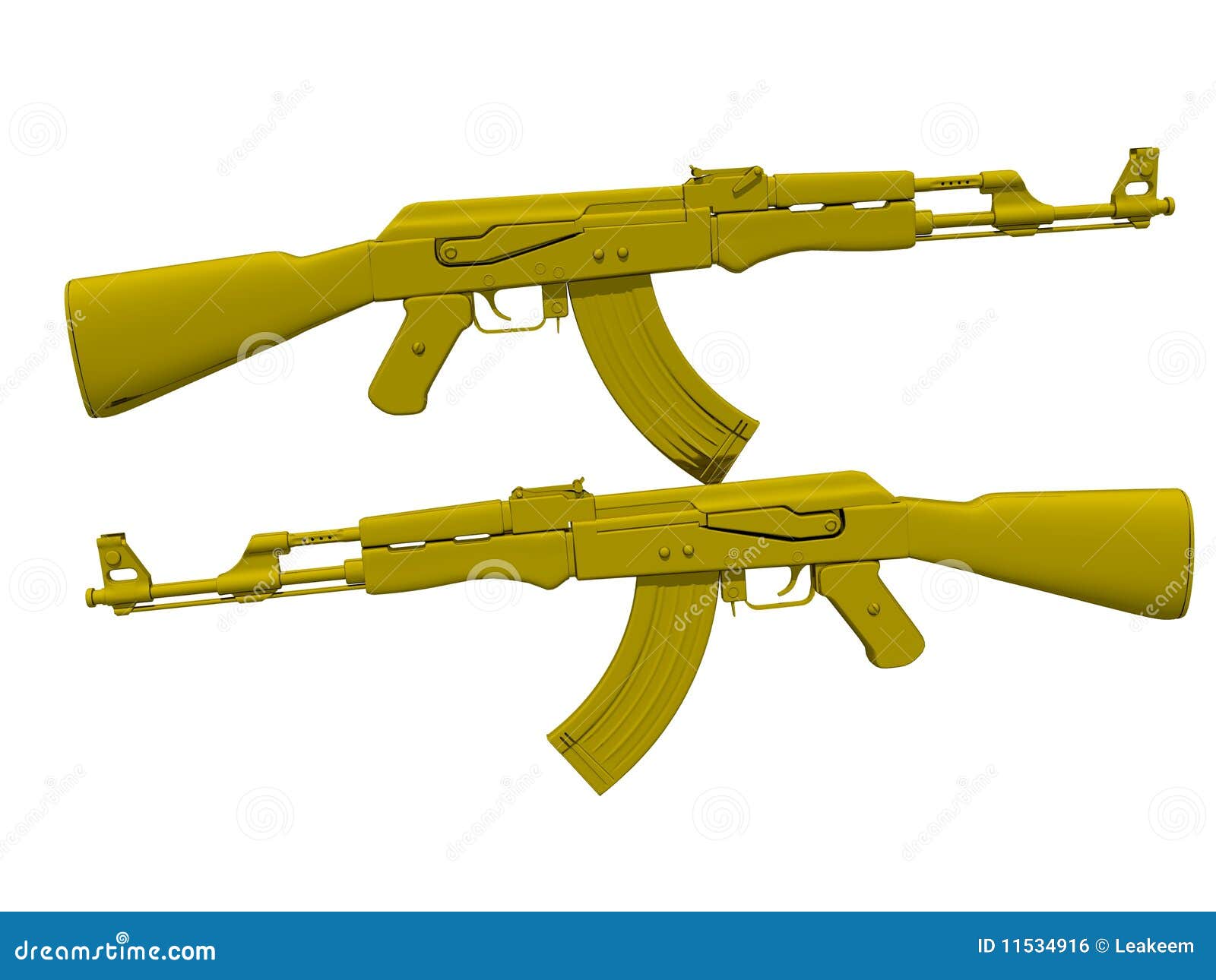 Golden Automatic Rifle AK47 Stock Illustration - Illustration of soviet ...