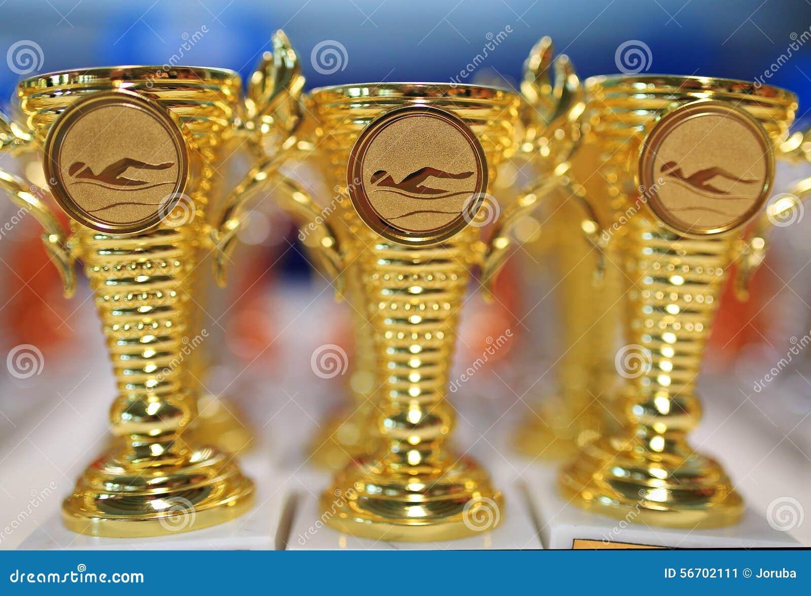 Golden award cups stock image. Image of detail, success - 56702111