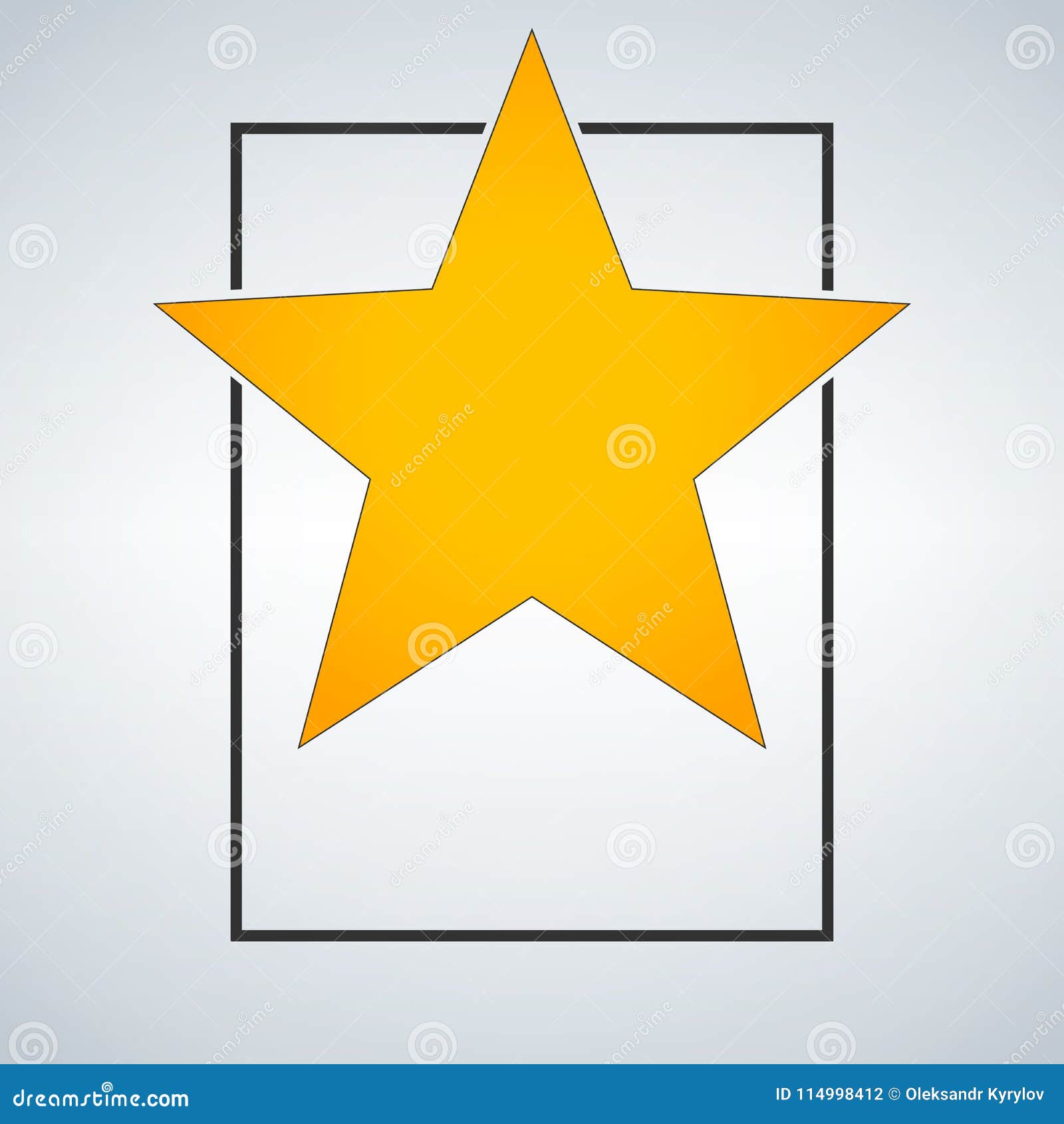 Golden Award Star Template with Frame. Vector Illustration Isolated on ...