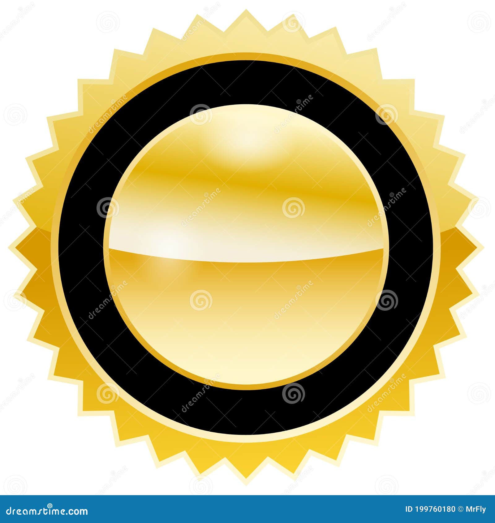 Golden Award Sticker, Empty, Vector Illustration Stock Vector ...