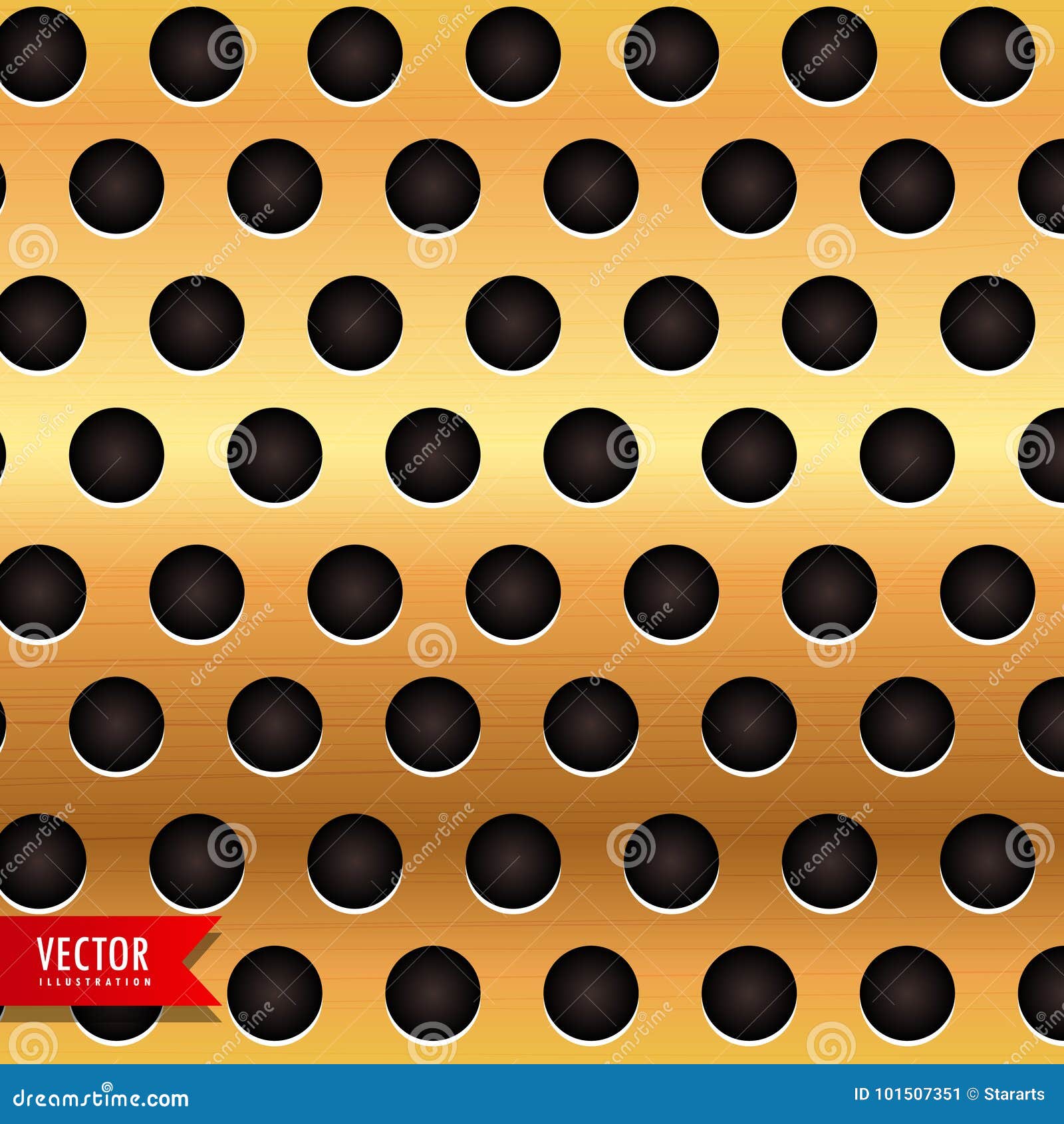 Golden Background with Circular Holes Stock Vector - Illustration of ...