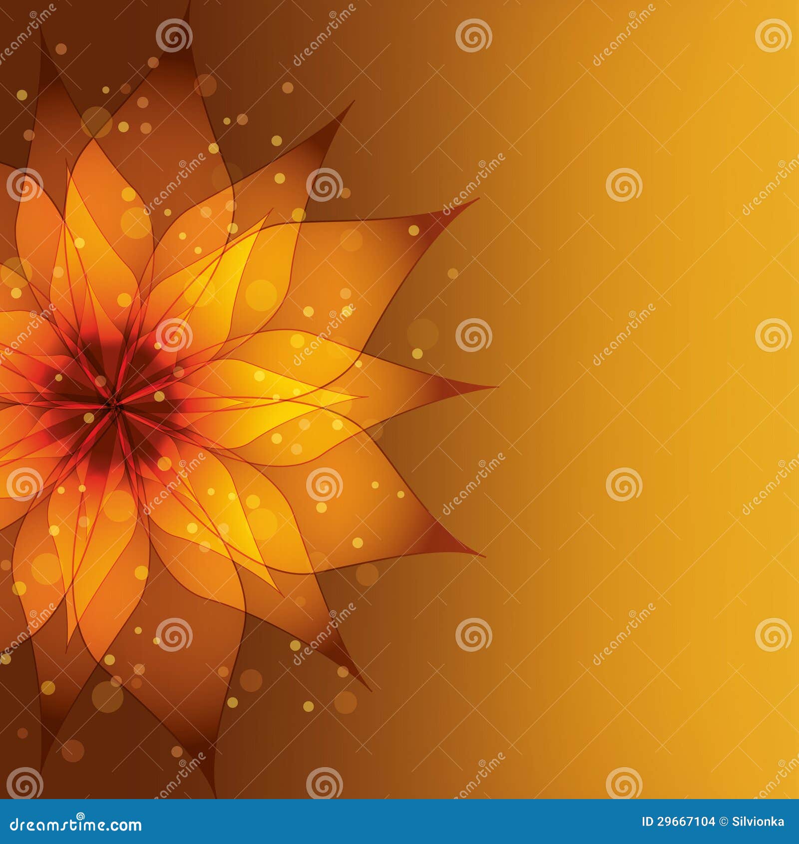 Golden Background with Decorative Flower Stock Vector - Illustration of ...