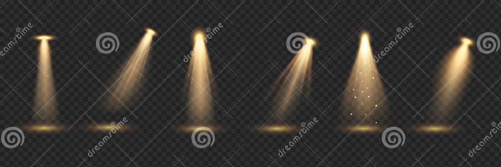 Golden Backlight Effects 3d Realistic Illustration Set Stock Vector ...
