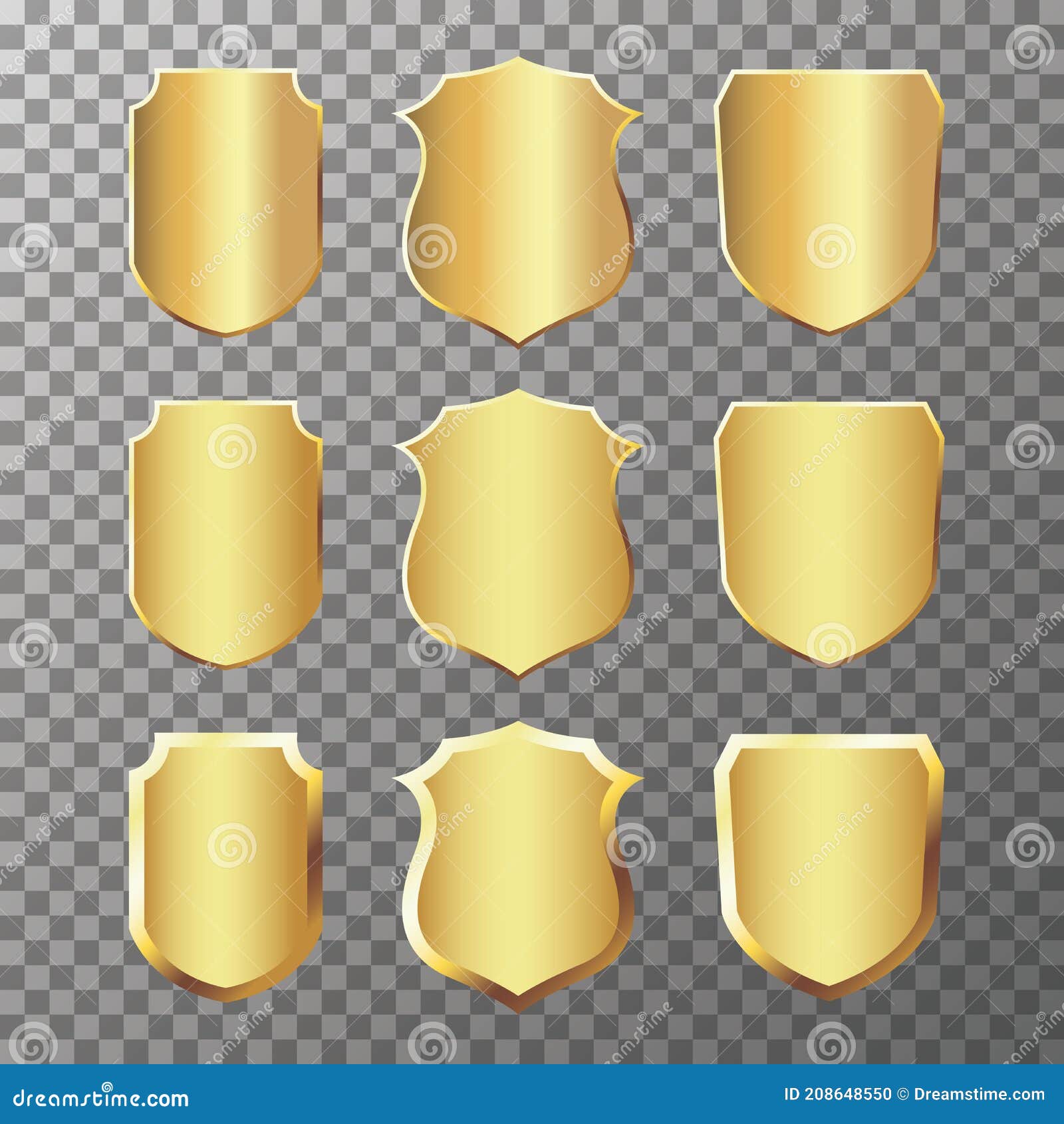 Golden badges vector stock vector. Illustration of seal - 208648550