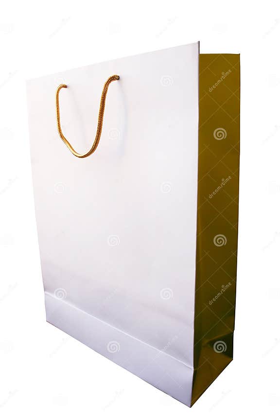 Golden Bag stock photo. Image of white, golden, shopping - 12788232