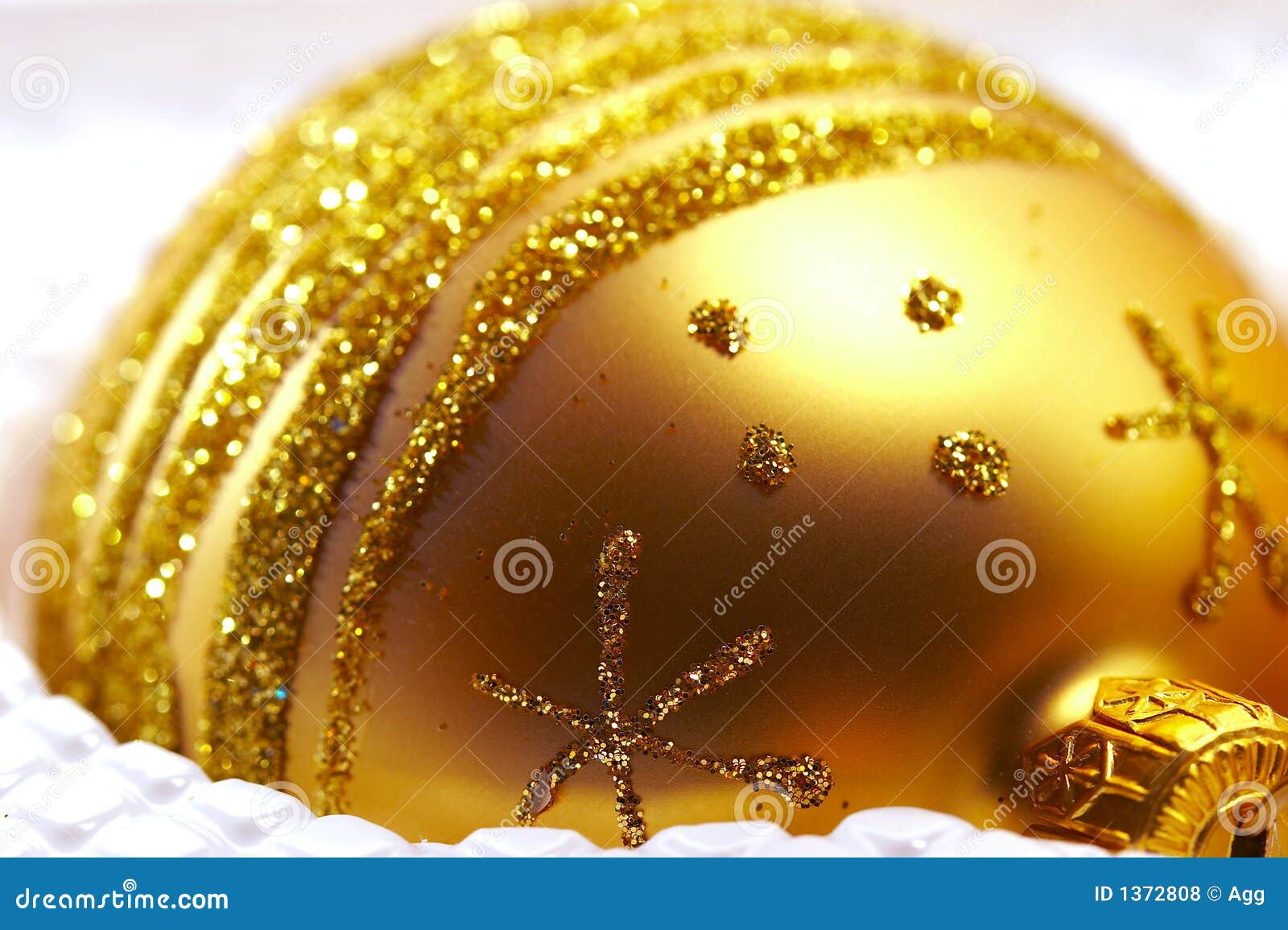 Golden ball stock photo. Image of decoration, green, decorated - 1372808