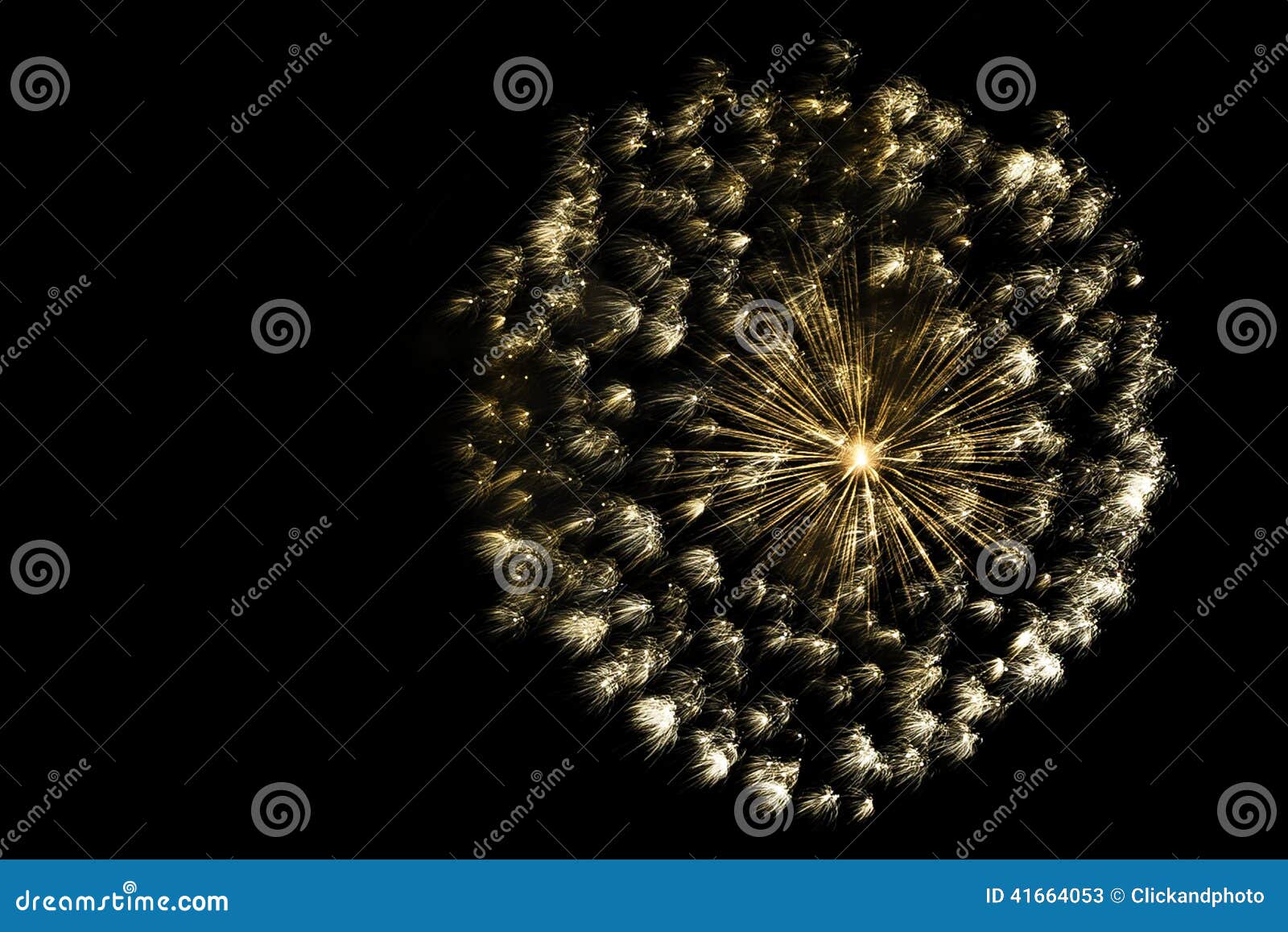 Golden ball of fireworks stock image. Image of celebration - 41664053