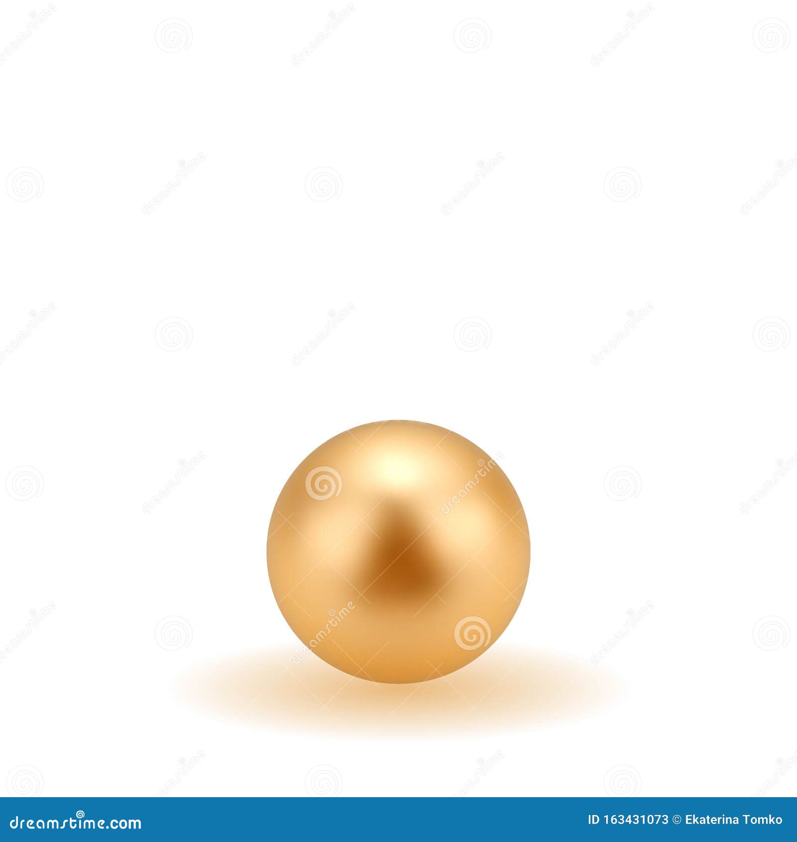 Golden Ball or Ball Isolated on a White Background. 3D Illustration ...