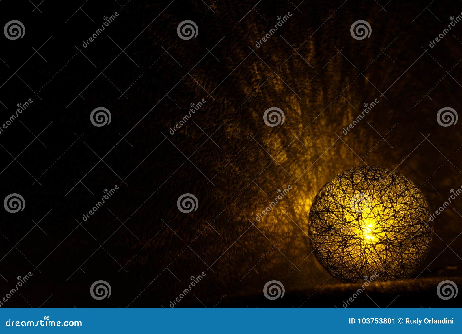 Golden Ball Light of Christmas Stock Image - Image of environment ...