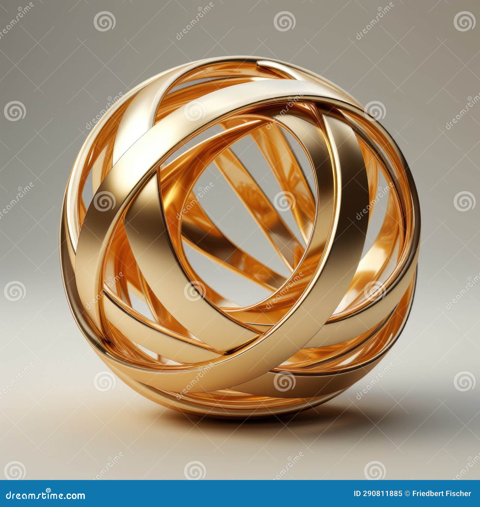 A Golden Ball of Metal on a White Surface. Stock Illustration ...