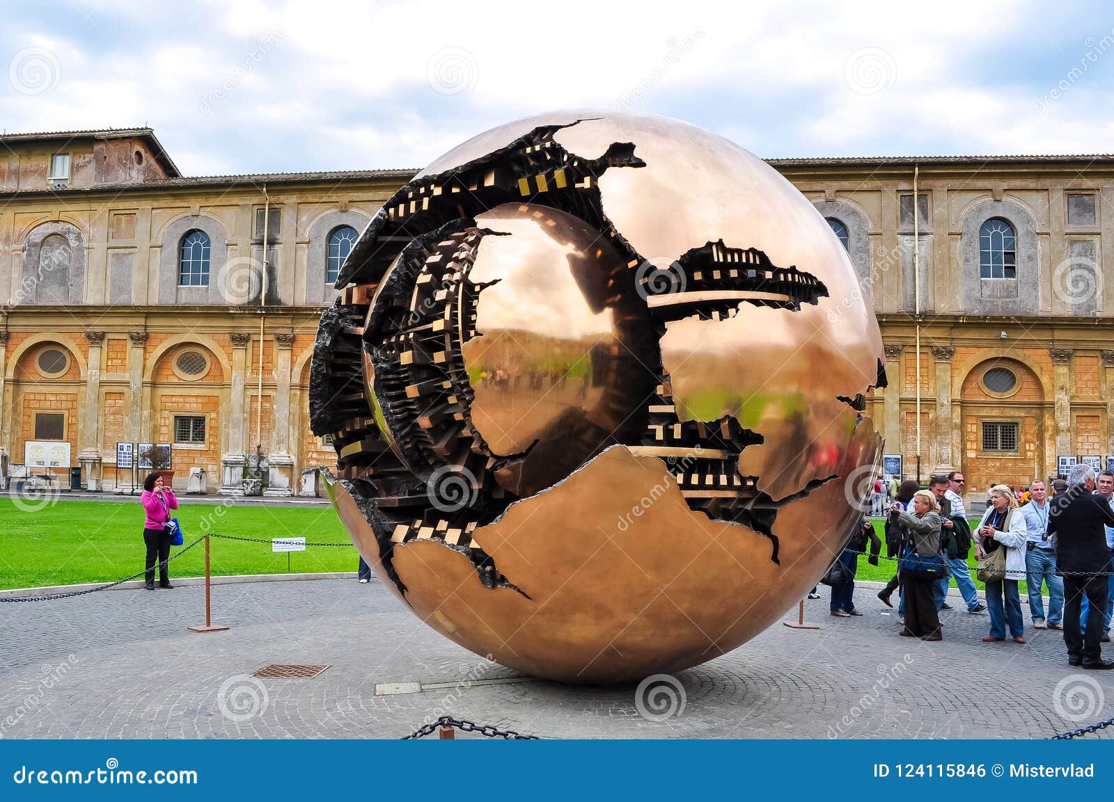 Golden Ball Sculpture in Vatican Museum Editorial Photo - Image of cone ...