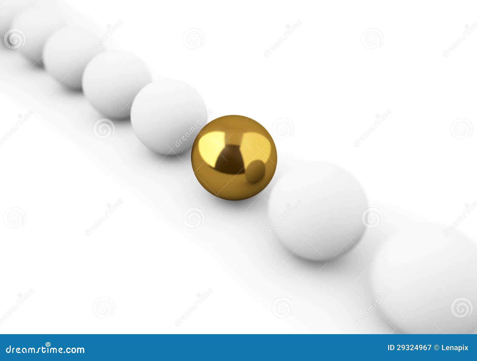 Golden Ball among White Ones Stock Illustration - Illustration of ...