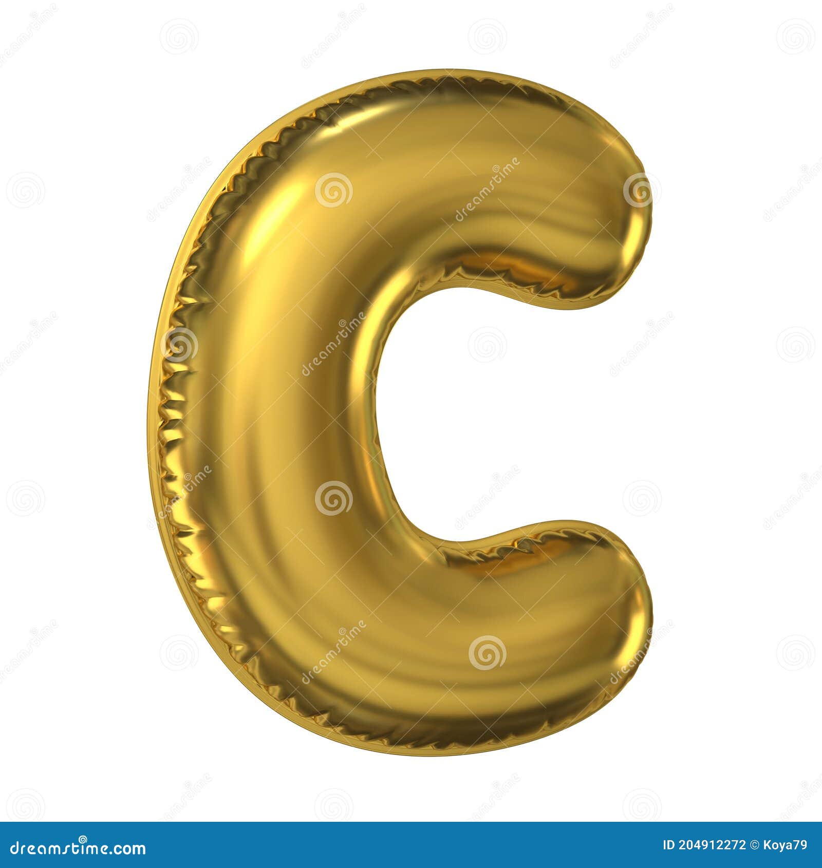 Golden Balloon Font 3d Rendering, Letter C Stock Illustration ...