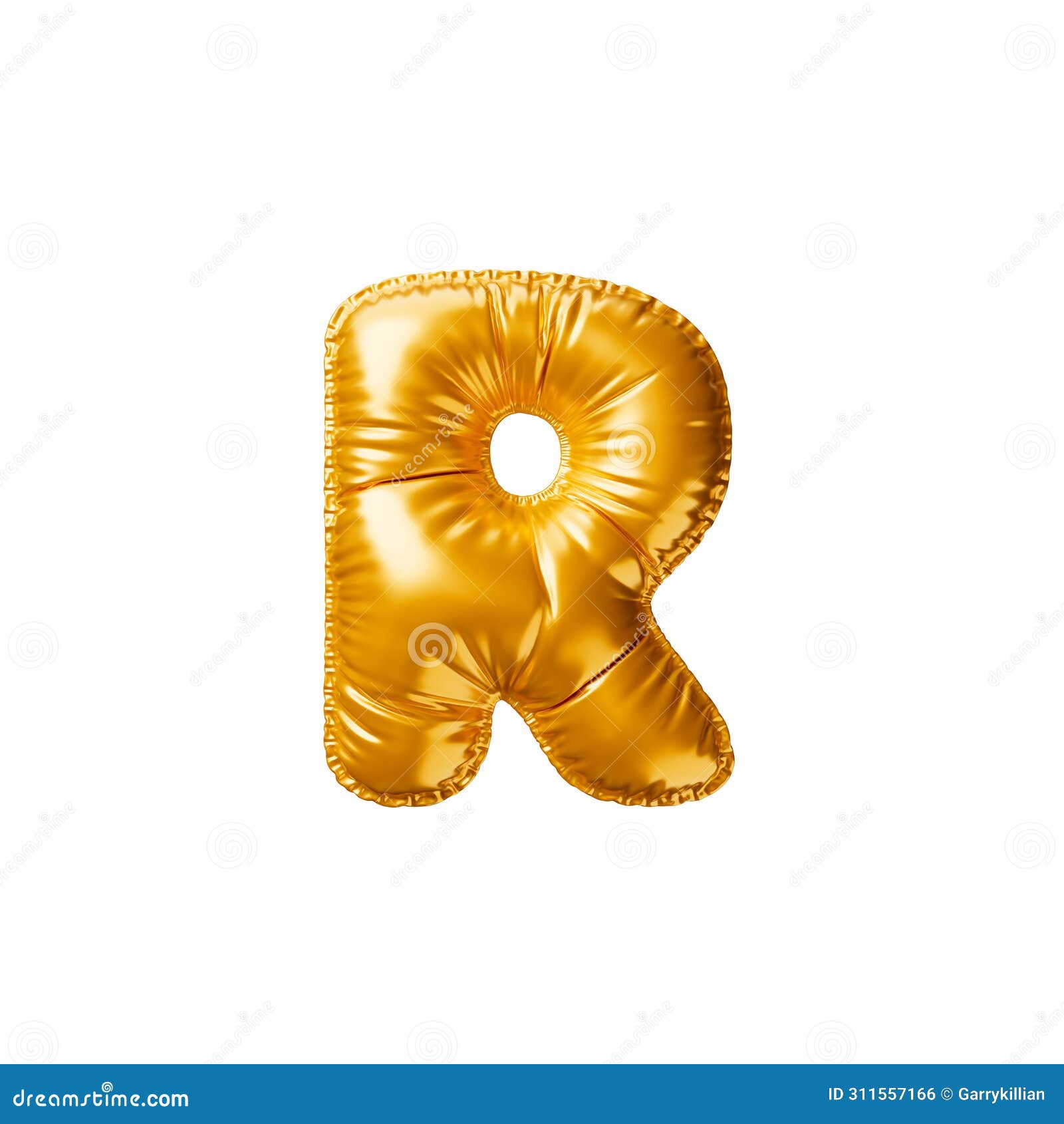 Golden Balloon Letter R. 3d Render Illustration Stock Illustration ...