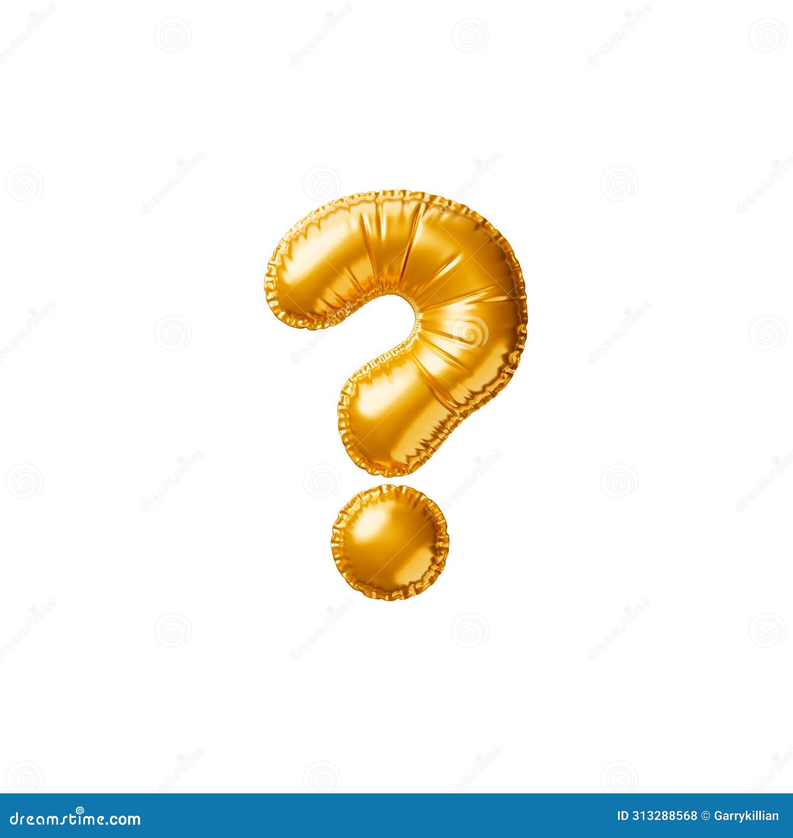 Golden Balloon Question Mark. 3d Render Illustration Stock Illustration ...