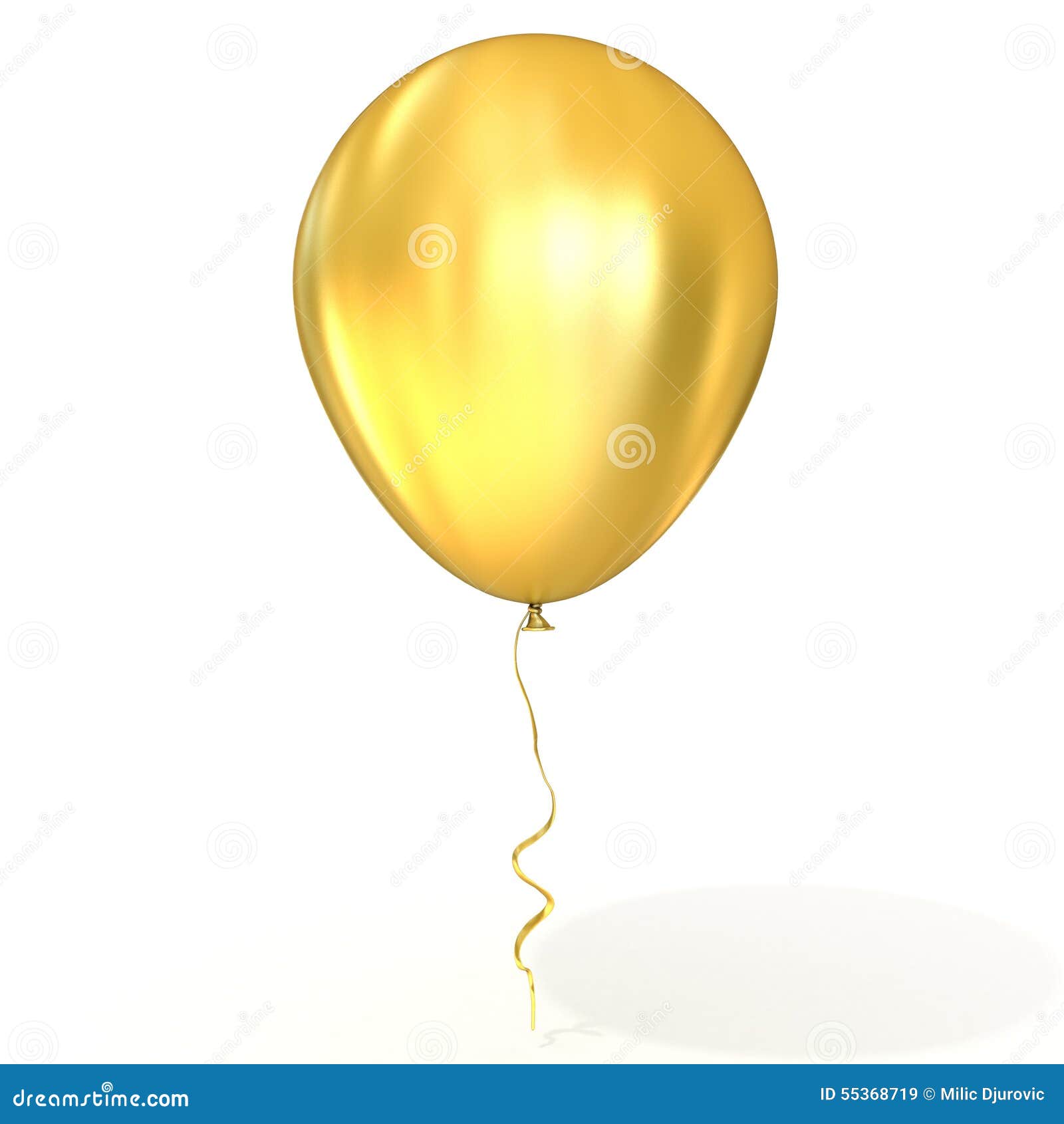 Golden Balloon Isolated On White Background With Window Reflection ...