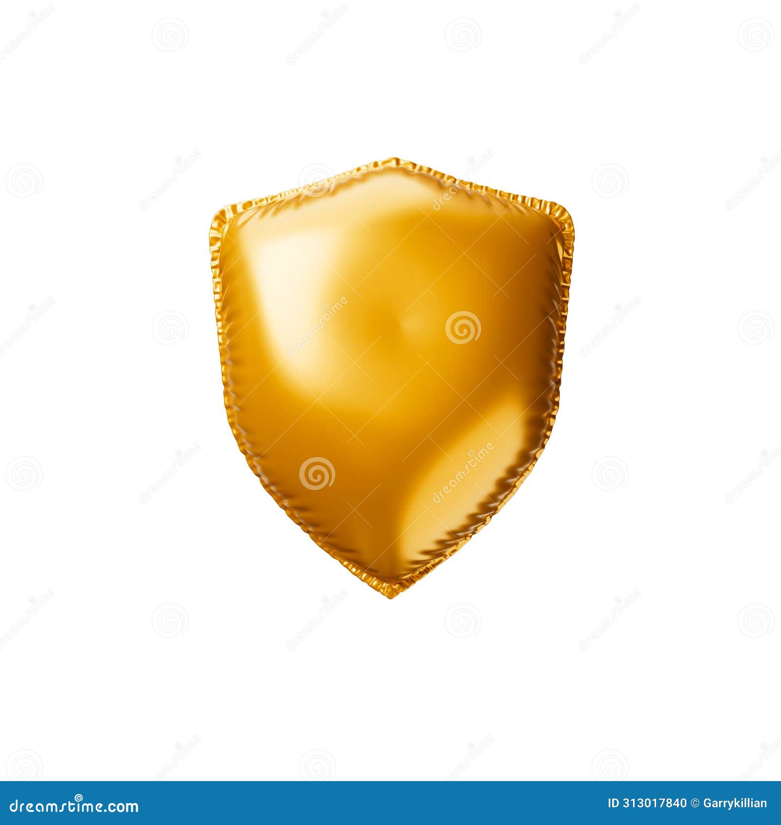Golden Balloon Shield. 3d Render Illustration Stock Illustration ...