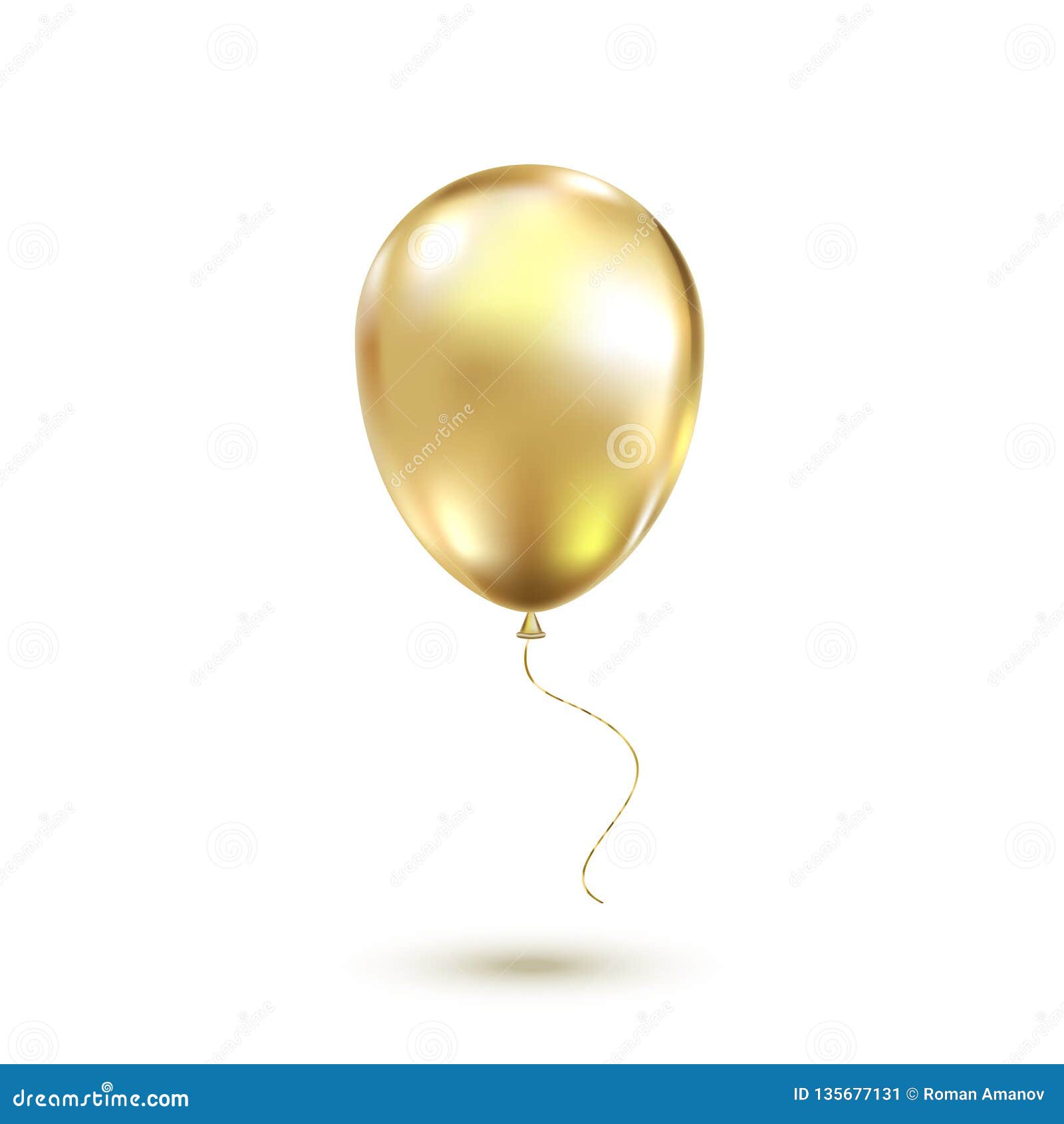 Golden Balloon. Vector Illustration Stock Vector - Illustration of ...