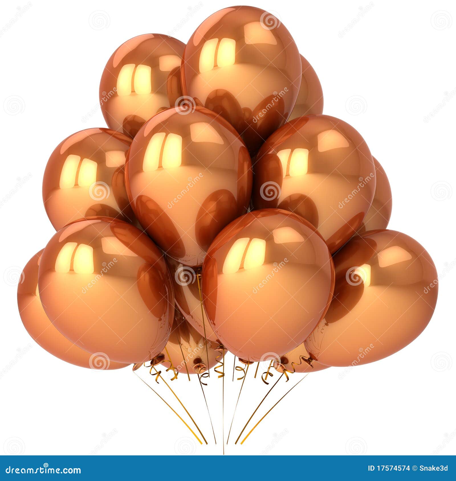 Golden balloons stock illustration. Illustration of digitally - 17574574