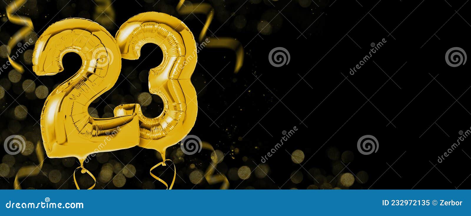 Golden Balloons with Copy Space - Number 23 Stock Image - Image of ...