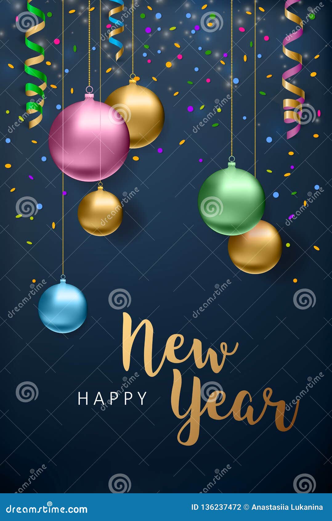Golden Balls Background with Sparkling Stock Vector - Illustration of ...