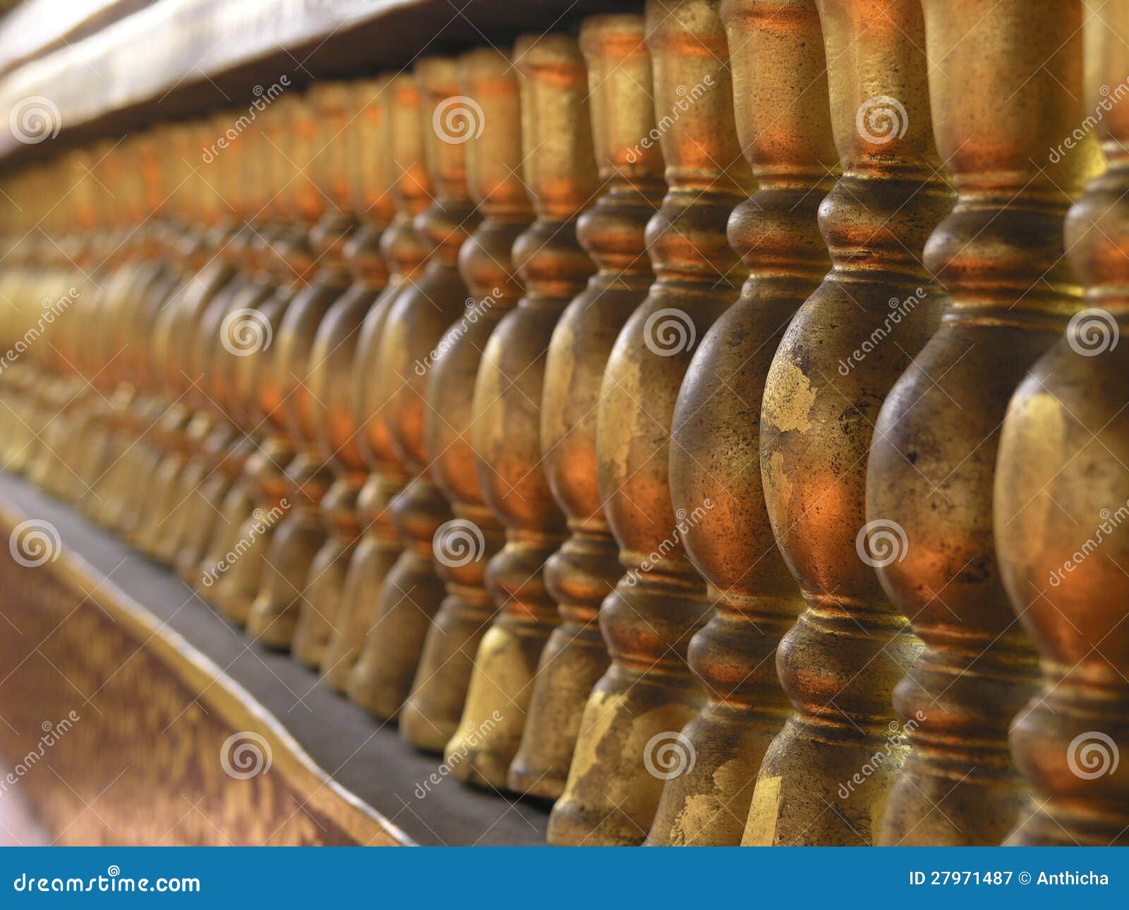 Golden balusters stock image. Image of asia, balustrade - 27971487