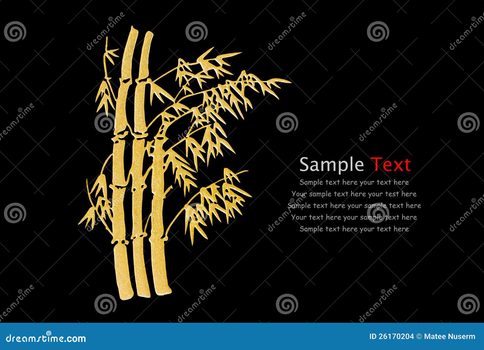Golden bamboo stock illustration. Illustration of light - 26170204