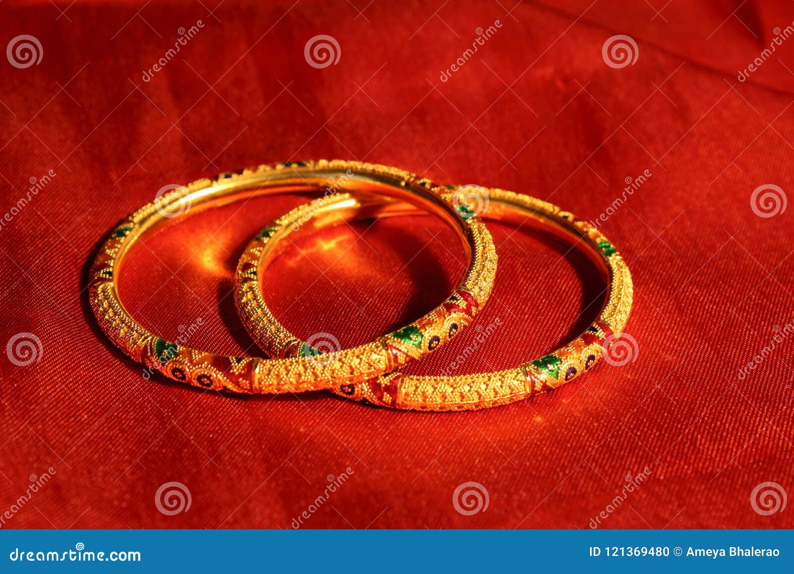 Golden Bangles stock photo. Image of jewelry, indian - 121369480