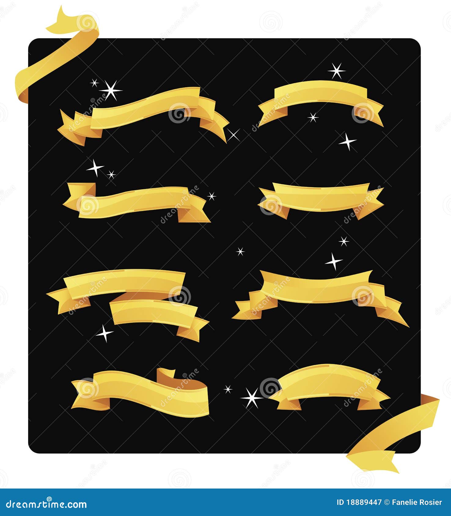 Golden banner set stock vector. Illustration of painting - 18889447