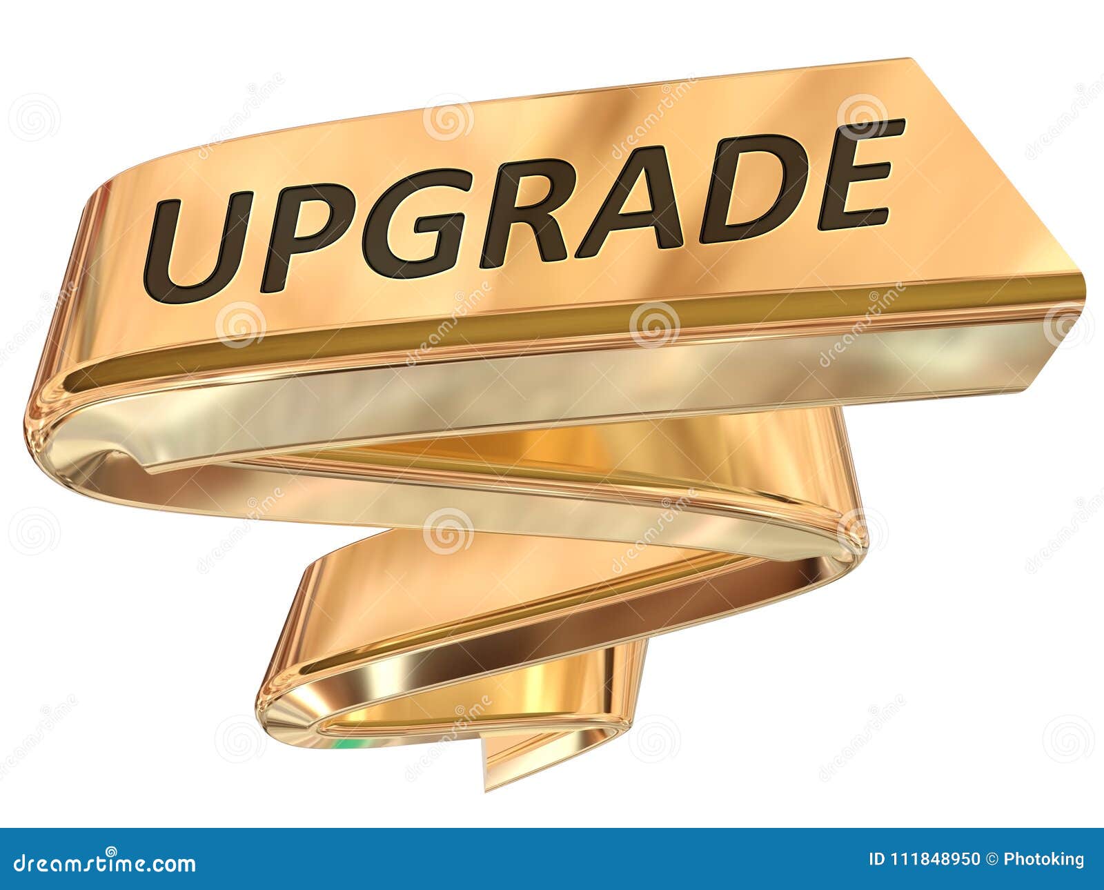 Golden Banner upgrade stock illustration. Illustration of improvement ...