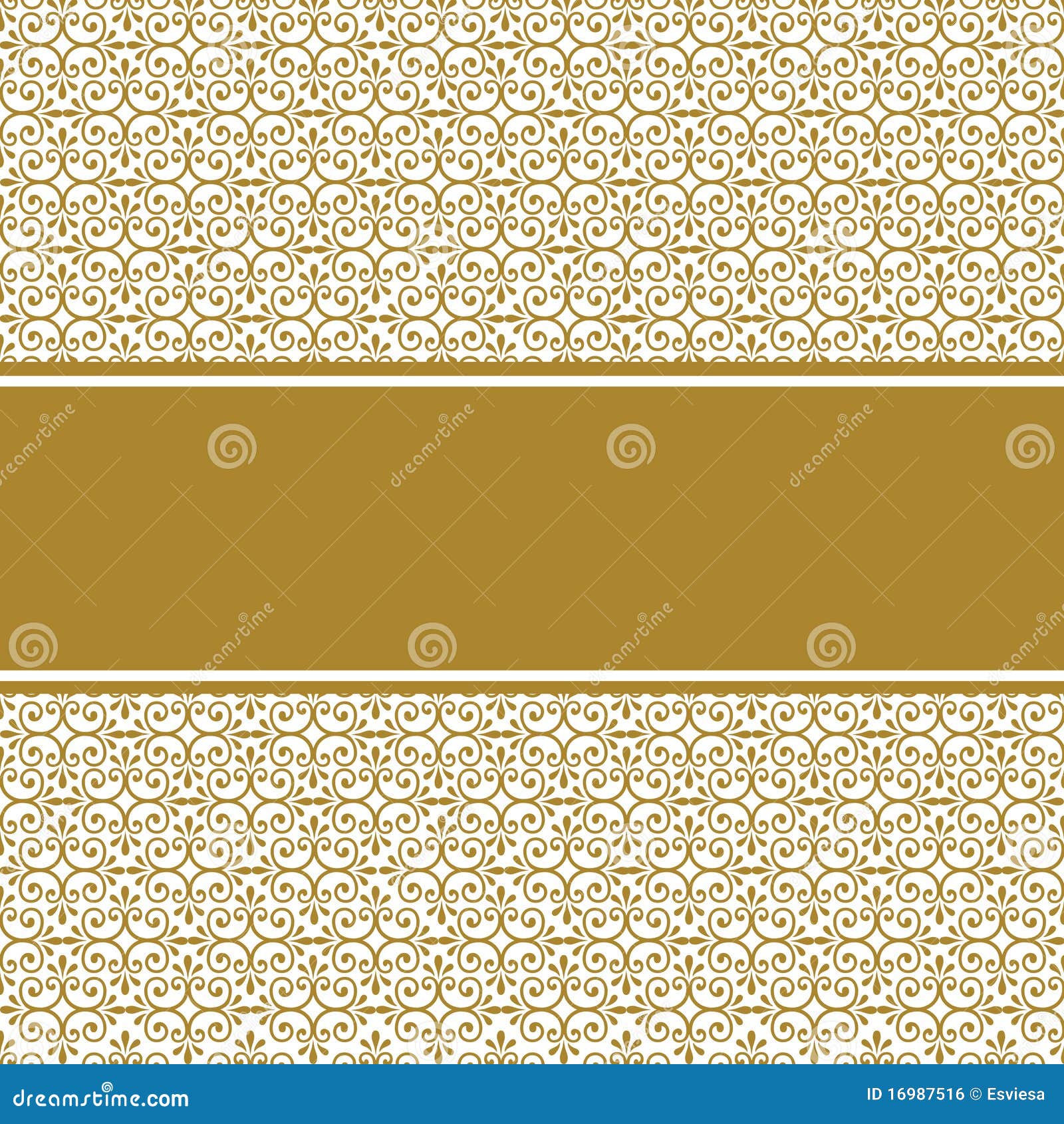 Golden Banner on White Background Stock Illustration - Illustration of ...