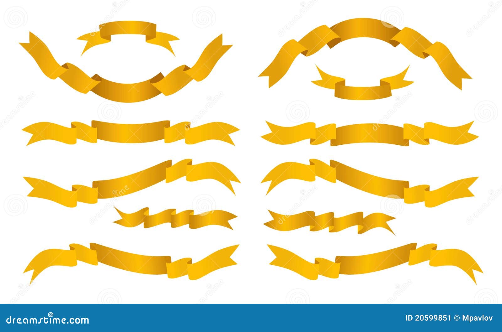 Golden banners stock vector. Illustration of collection - 20599851